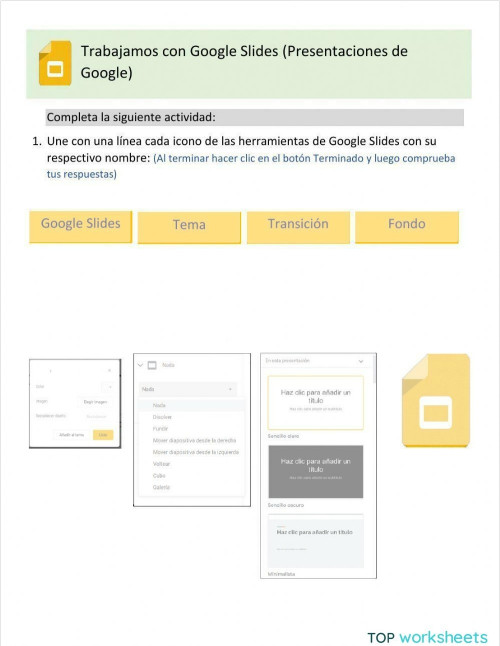 Google Slides. Ficha interactiva | TopWorksheets