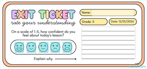 12.01.2026. Form 5. Lessons 63-64. Exit Ticket. Self Assessment ...