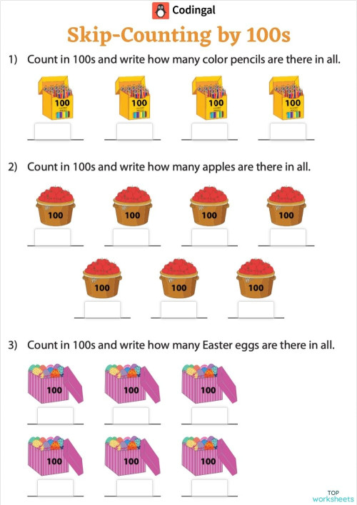 M_G02M02L10_WA03_Skip-Counting by 100s. Interactive worksheet ...