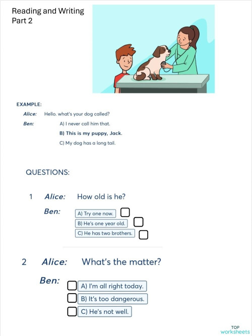 p.2 My puppy - dialog. Interactive worksheet | TopWorksheets