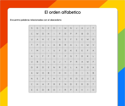 ORDEN ALFABÉTICO. Ficha interactiva | TopWorksheets