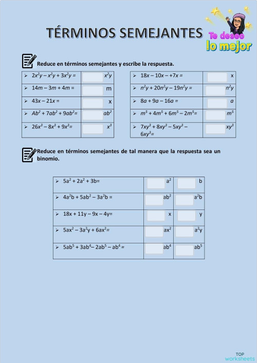 TÉRMINOS SEMEJANTES. Ficha interactiva | TopWorksheets