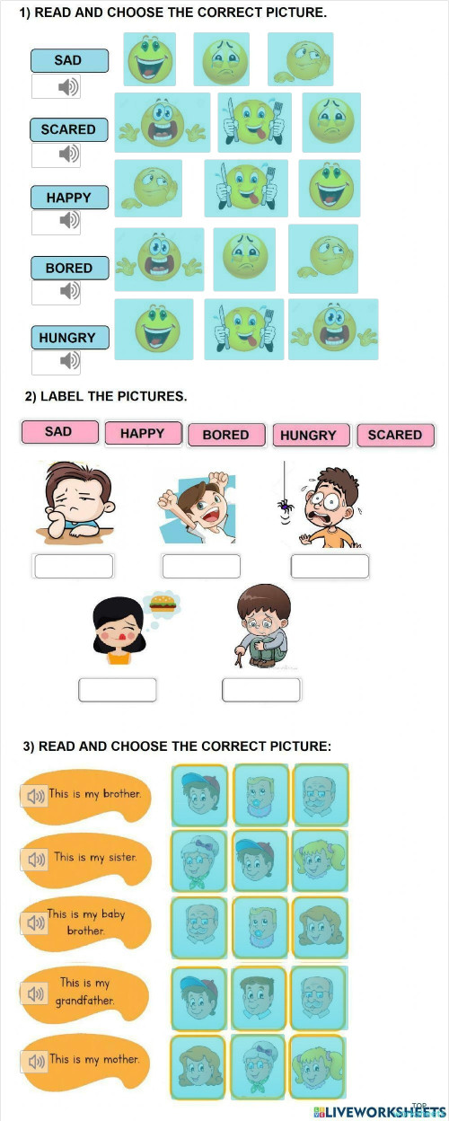 EN1_U3_Family_feelings. Interactive worksheet | TopWorksheets