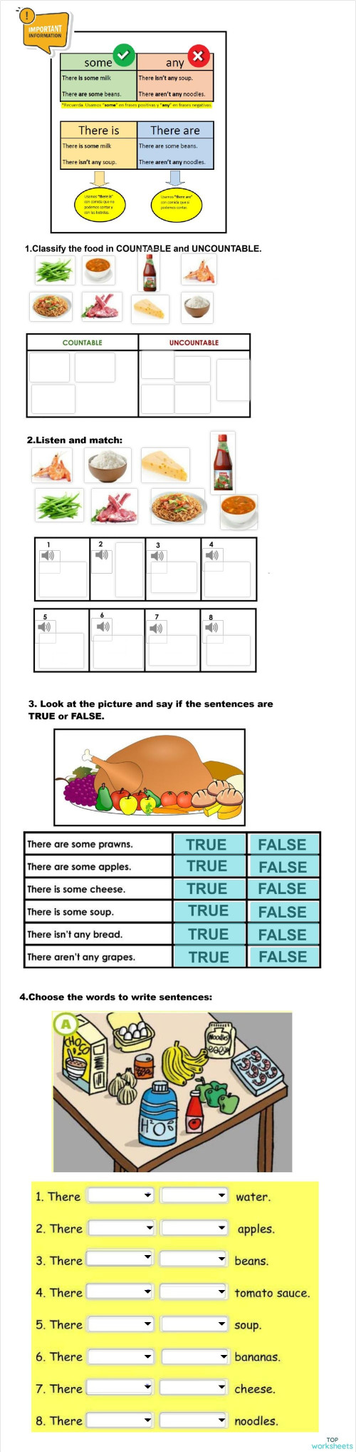 EN4_U3_Food_vocabulary. Interactive worksheet | TopWorksheets