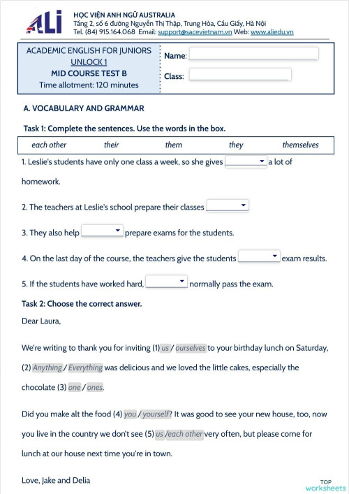AEF1_4A_HW. Interactive worksheet | TopWorksheets