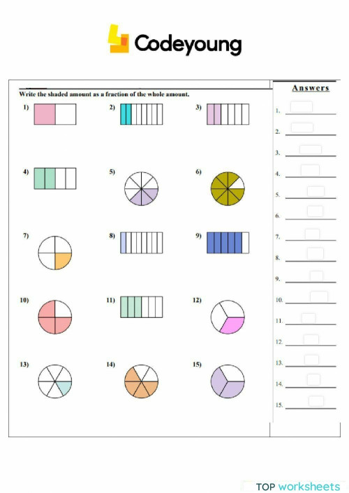 A recap of Fractions Concept HW. Interactive worksheet | TopWorksheets
