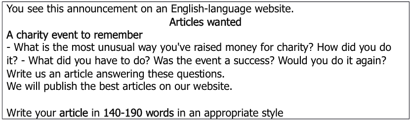 PET - Writing: Article. Interactive worksheet | TopWorksheets