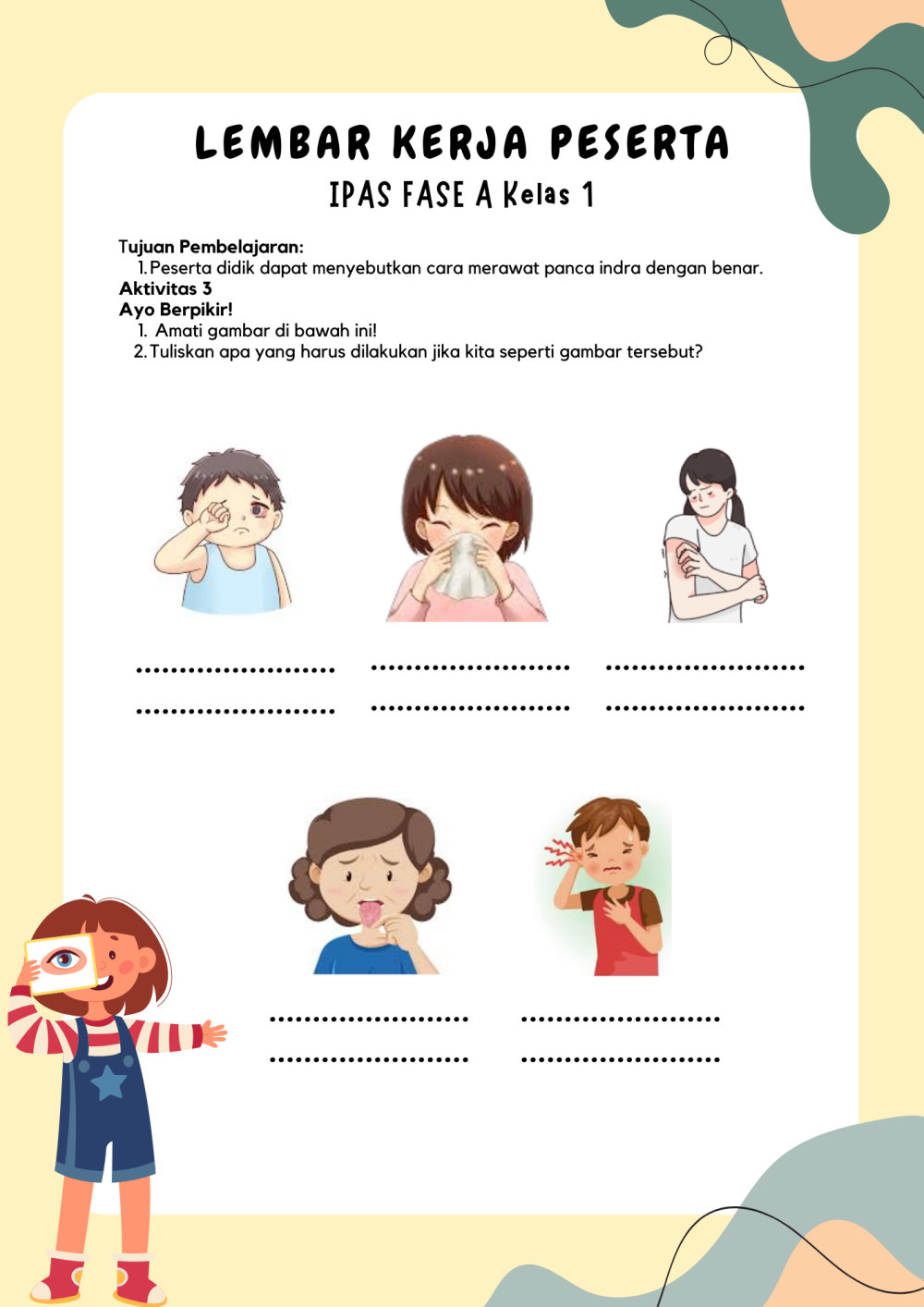 Lembar Kerja Peserta Didik IPA Panca indera Kelas 1. Interactive ...