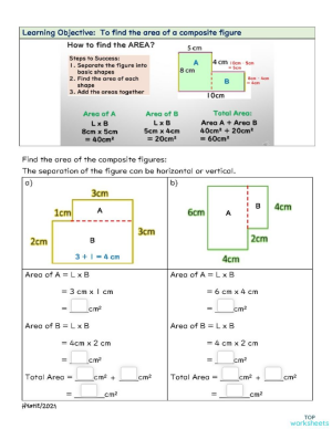 AREA OF COMPOSITE FIGURE YR 4. Interactive worksheet | TopWorksheets