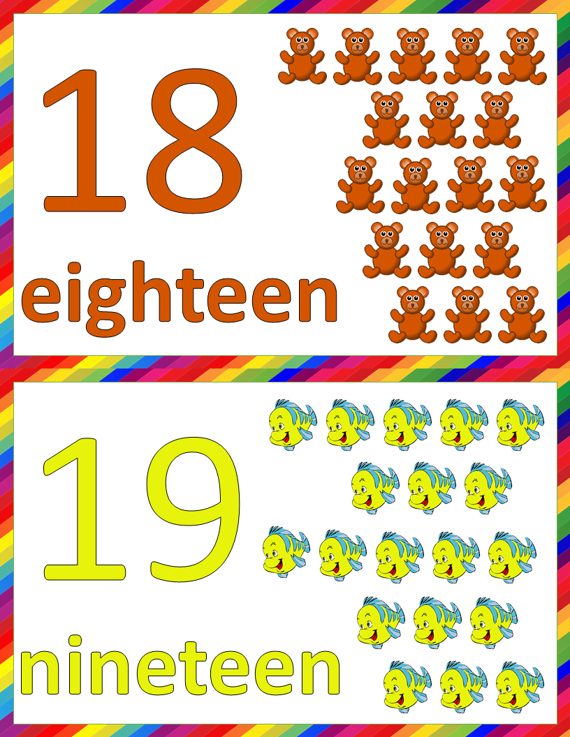 Numbers Flash Cards 0-20. Interactive worksheet | TopWorksheets