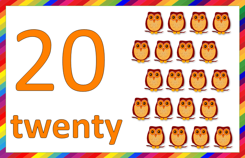 Numbers Flash Cards 0-20. Interactive worksheet | TopWorksheets