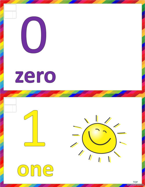 Numbers Flash Cards 0-20. Interactive worksheet | TopWorksheets