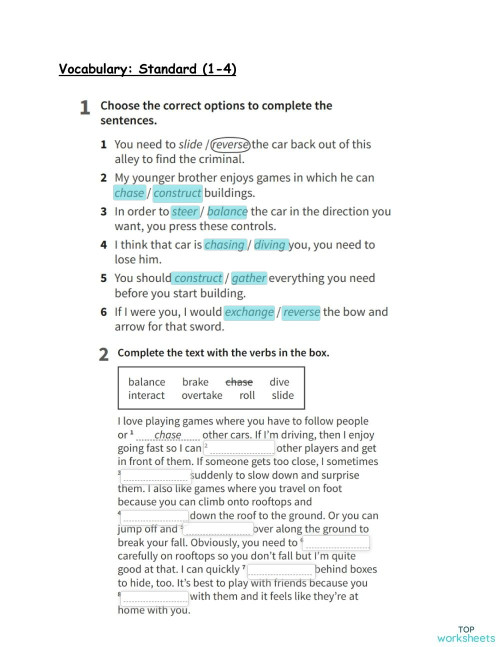 11B-Voc-Gra-StandardUnit5Part1. Interactive worksheet | TopWorksheets