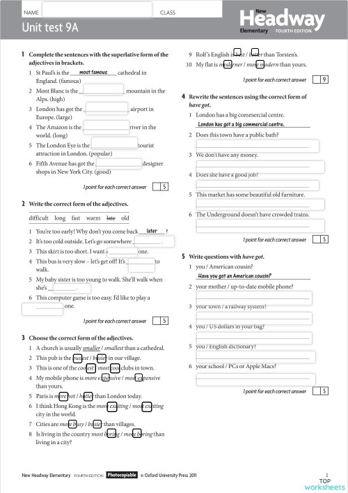 NH elem unit 9 test. Interactive worksheet | TopWorksheets