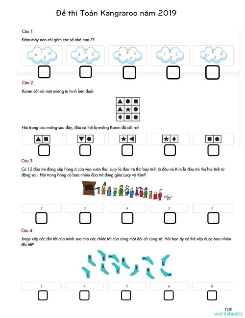Đề IKMC 2019. Interactive worksheet | TopWorksheets