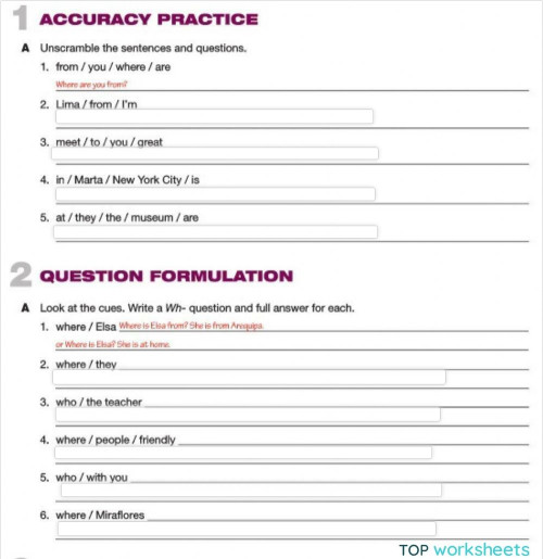 Exercises 2 basic 1. Interactive worksheet | TopWorksheets