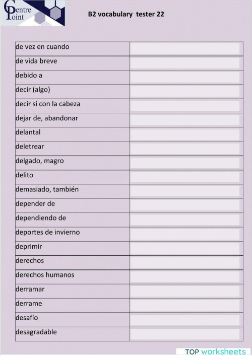 Vocabulary b2 - page 22. Interactive worksheet | TopWorksheets