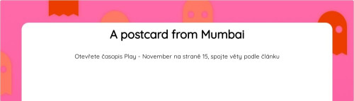 A postcard from Mumbai. Interactive worksheet | TopWorksheets