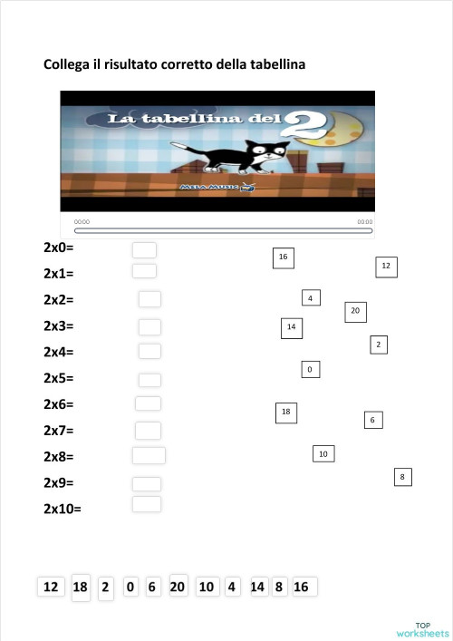LA TABELLINA DELL'8. Scheda interattiva | TopWorksheets