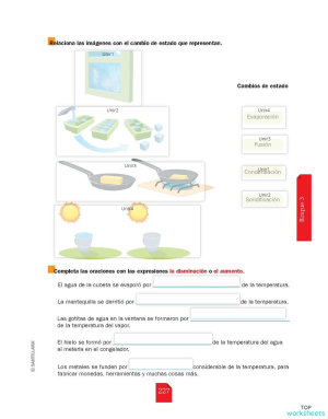 Cambios de estado. Ficha interactiva | TopWorksheets