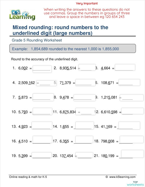 Mixed Rounding; Worksheet 1. Interactive worksheet | TopWorksheets