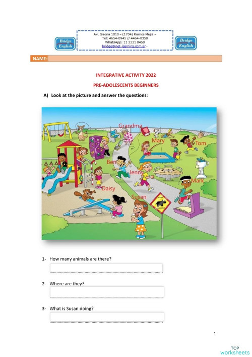 INTEGRATIVE EXAM-PAB. Interactive worksheet | TopWorksheets