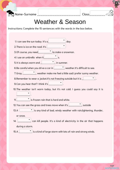 Vocabulary Unit2 c-d. Interactive worksheet | TopWorksheets
