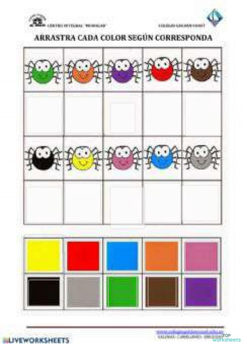 Colores: fichas interactivas y ejercicios online | TopWorksheets