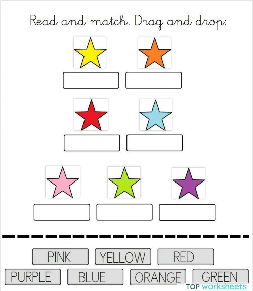 Match colours. Interactive worksheet | TopWorksheets
