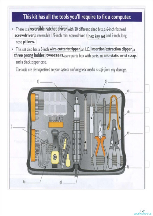 Hardware repair. Interactive worksheet | TopWorksheets