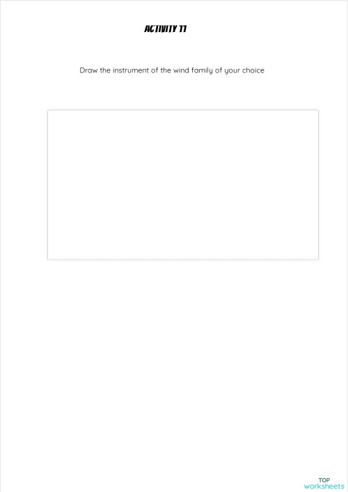 Draw your favorite instrument. Interactive worksheet | TopWorksheets