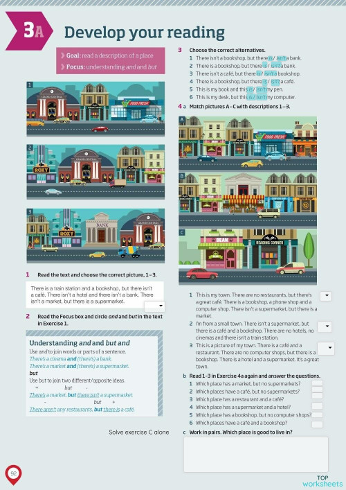 City Places. Interactive worksheet | TopWorksheets