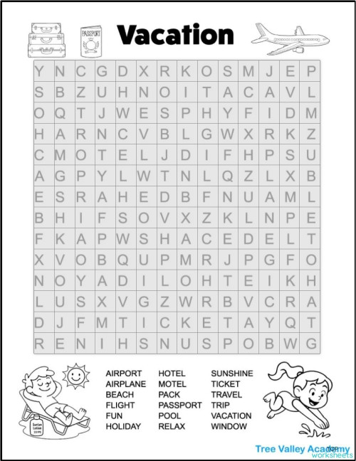 Vacation vocabulary. Interactive worksheet | TopWorksheets