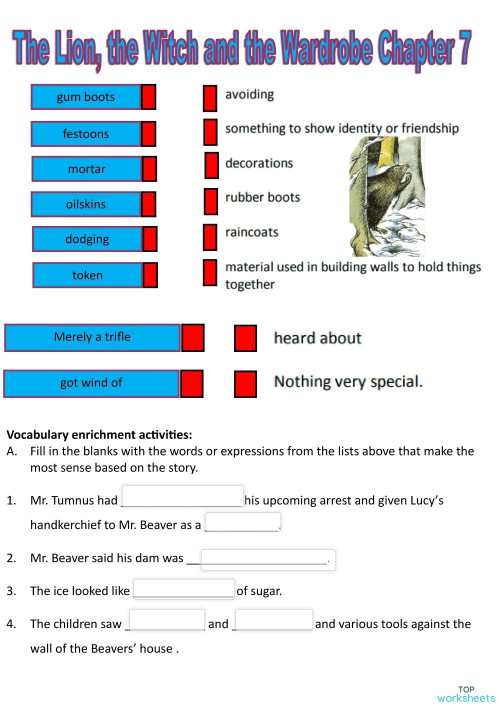 The Lion, the Witch and the Wardrobe Chapter 7. Interactive worksheet ...
