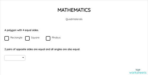MATHEMATICS. Interactive worksheet | TopWorksheets