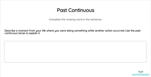 Past Continuous. Interactive worksheet | TopWorksheets