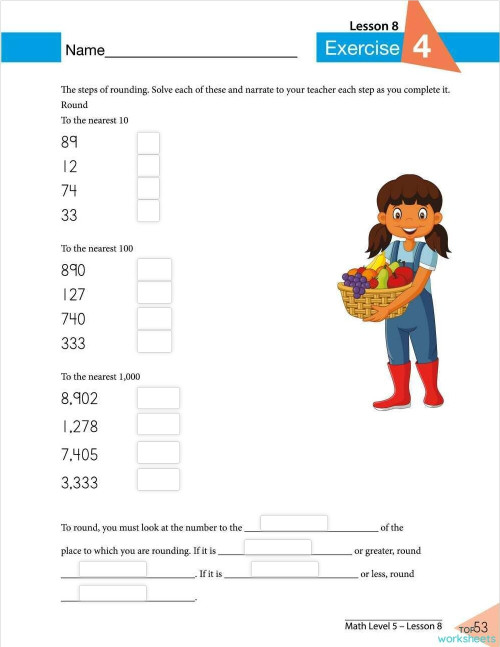 Lesson 8: Exercise 4 Pg 53-54. Interactive worksheet | TopWorksheets