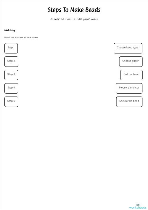 Steps To Make Beads. Interactive worksheet | TopWorksheets