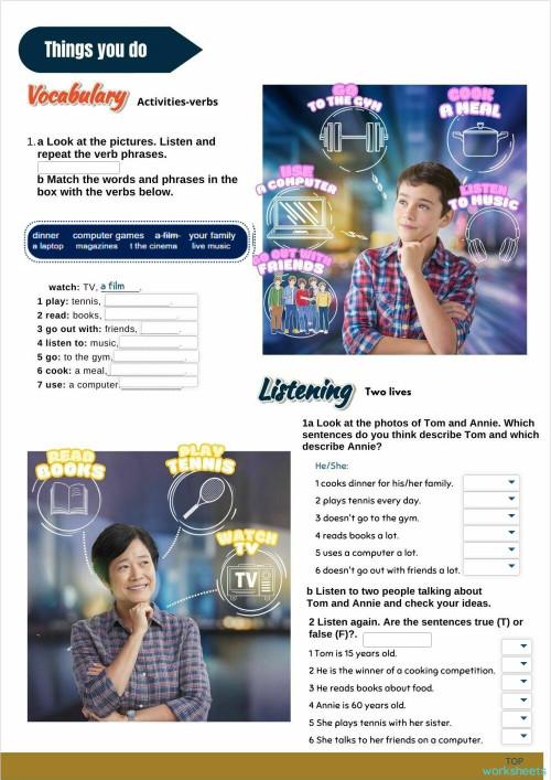 II Trim 3Things to do (3rd). Interactive worksheet | TopWorksheets