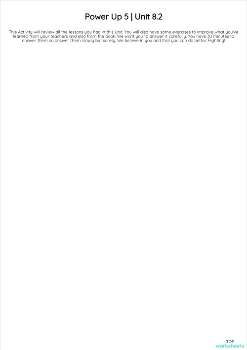 Power Up 5 | Unit 8.2. Interactive worksheet | TopWorksheets