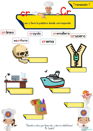 Palabras con cr. Ficha interactiva | TopWorksheets