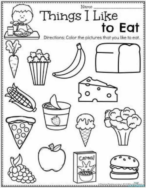 Color a food.. Interactive worksheet | TopWorksheets