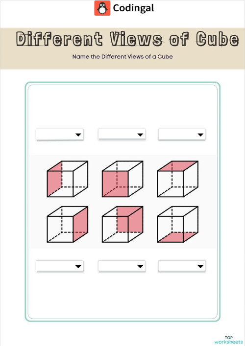 M_G02M12L60_WA01_Views of a Cube. Interactive worksheet | TopWorksheets