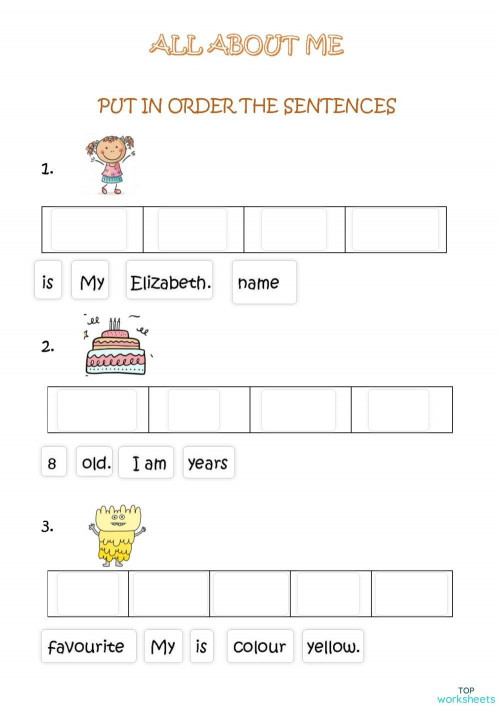 PUT IN ORDER THE SENTENCES. Interactive worksheet | TopWorksheets