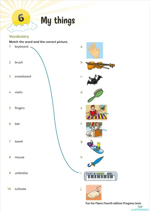 Fun for flyers: "My things" Test 6.. Interactive worksheet | TopWorksheets