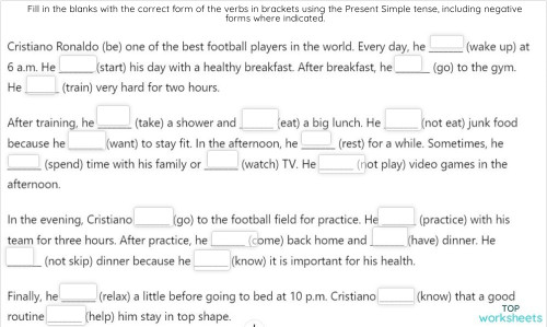 Present Simple practice. Interactive worksheet | TopWorksheets