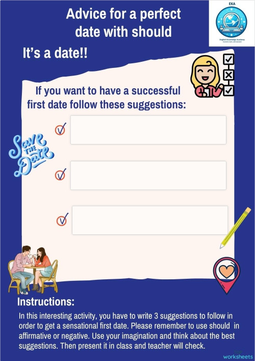 Advice for a perfect date with should. Interactive worksheet ...