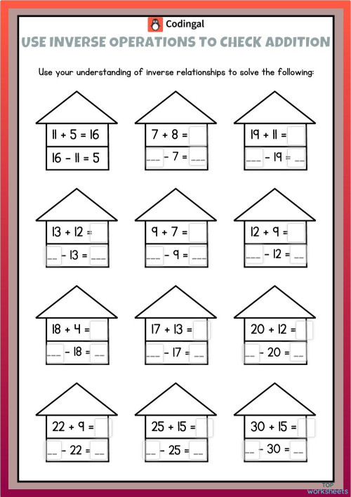 M_G03M13L27_WA01_Use_inverse_operations_to_check_addition_3. Interactive worksheet | TopWorksheets