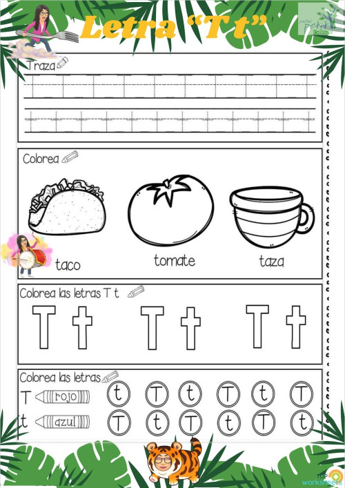 Letra "T t"_Mtra. Faby. Ficha interactiva | TopWorksheets
