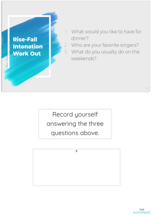Rise-Fall Intonation (audio). Interactive worksheet | TopWorksheets